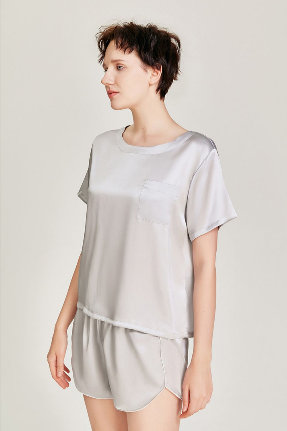 Mulberry Silk Lounge Set (Grey)